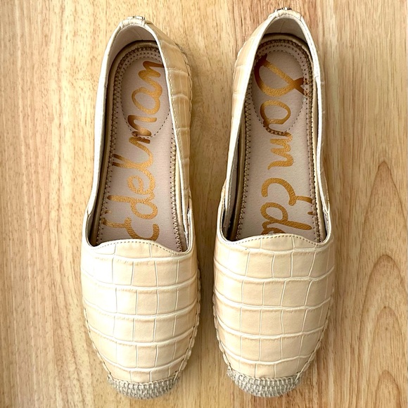 Sam Edelman | Shoes | Sam Edelman Kesia Eggshell Croc Espadrille Flats ...